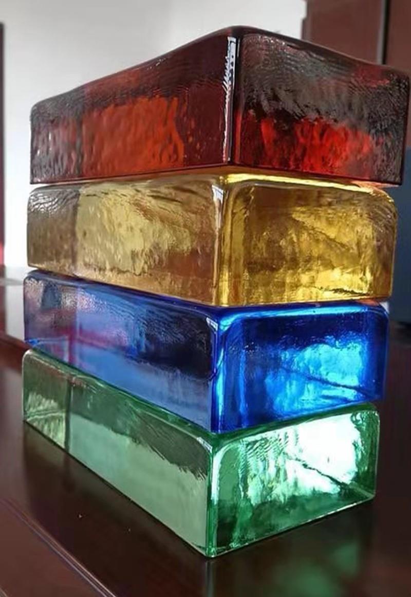No See Through Colored Glass Blocks Solid Crystal Bricks For Privacy ...