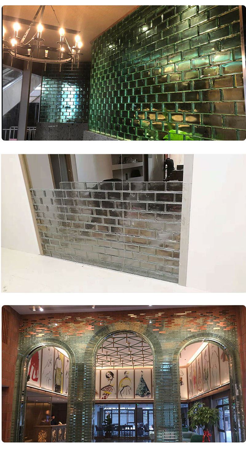 Strong Decorative Building Glass Bricks Facade cast glass blocks facade