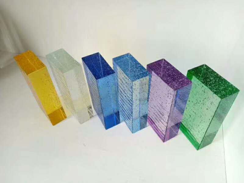 coloured bubble glass window blocks