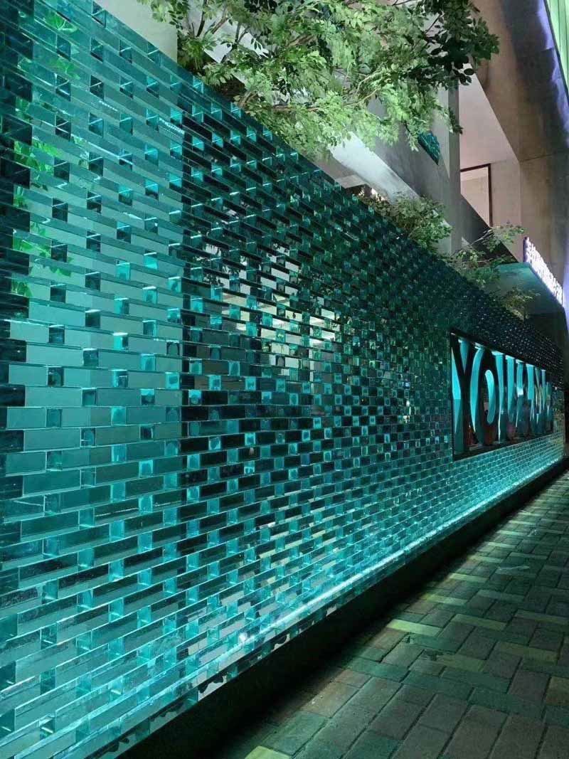 Natural Green Glass Blocks Boundary Wall glass bricks exterior applications