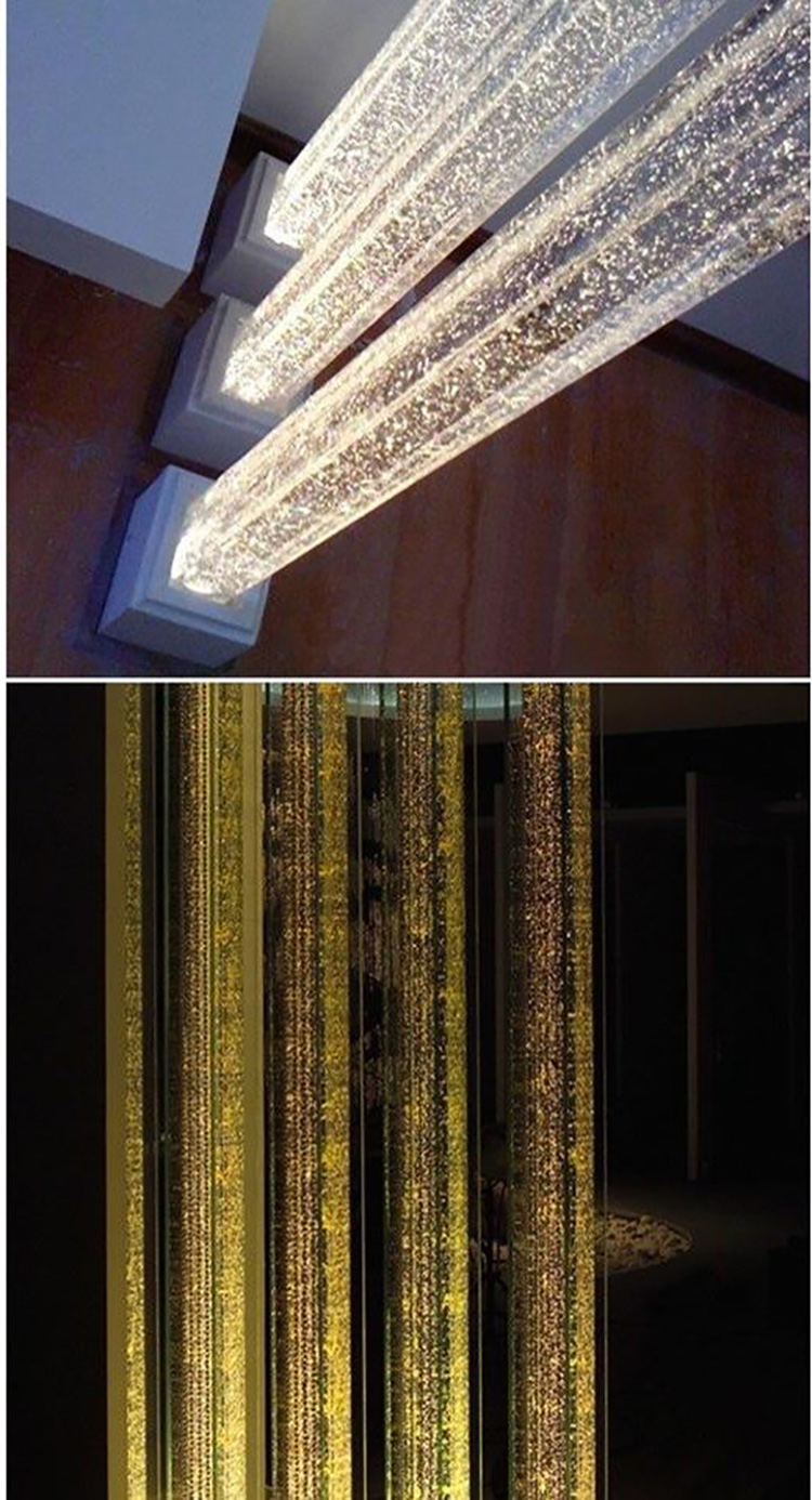 LED light crystal glass pillars for modern architectures interior ...