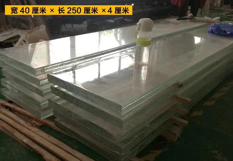 decorative thick cast glass slabs for kitchen bathroom countertop