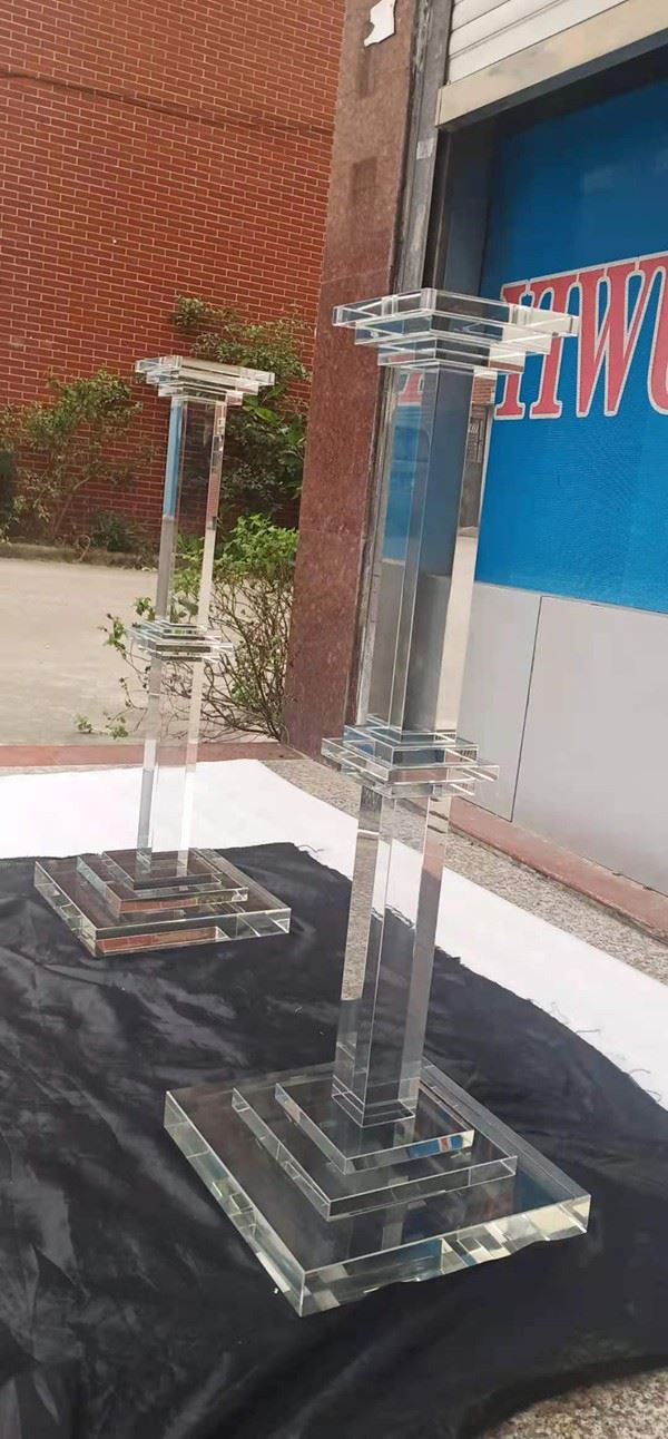 Art Design Glass Pillar Pedestal Crystal Roman Columns For Architecture ...