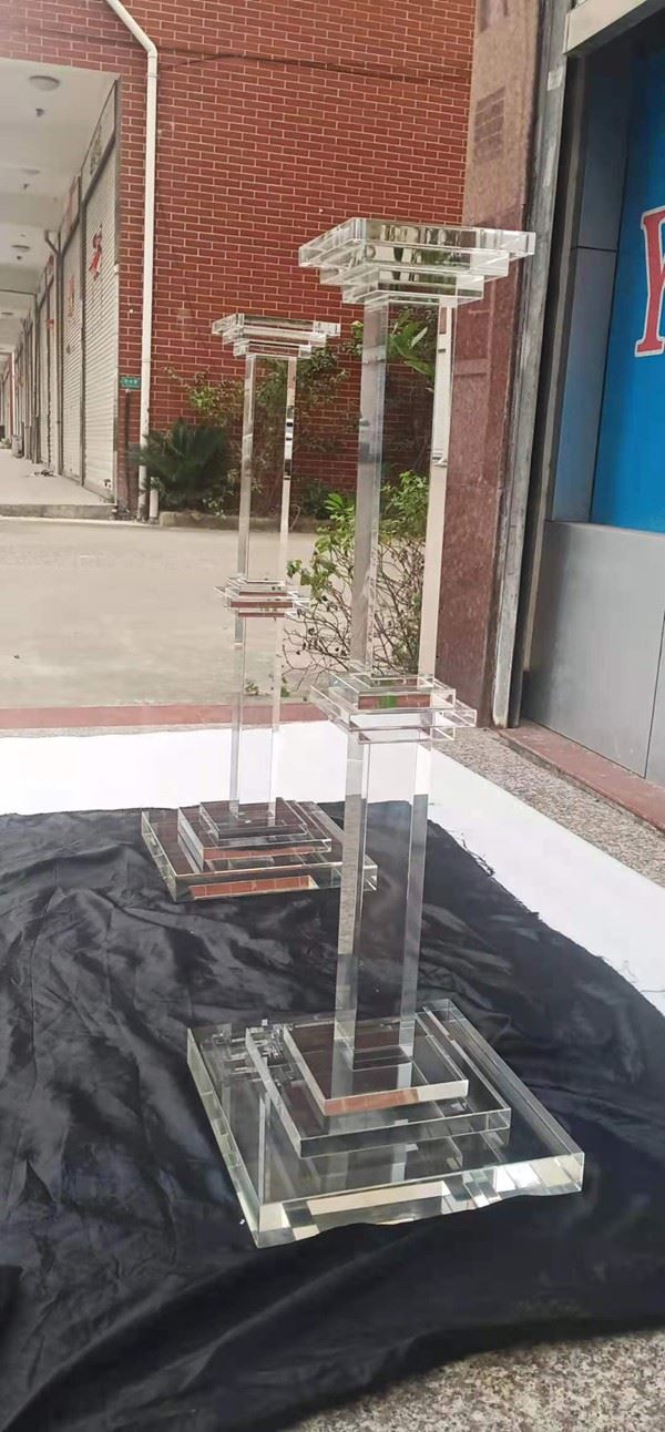 Art Design Glass Pillar Pedestal Crystal Roman Columns For Architecture ...