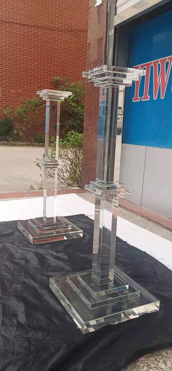 Art Design Glass Pillar Pedestal Crystal Roman Columns For Architecture ...