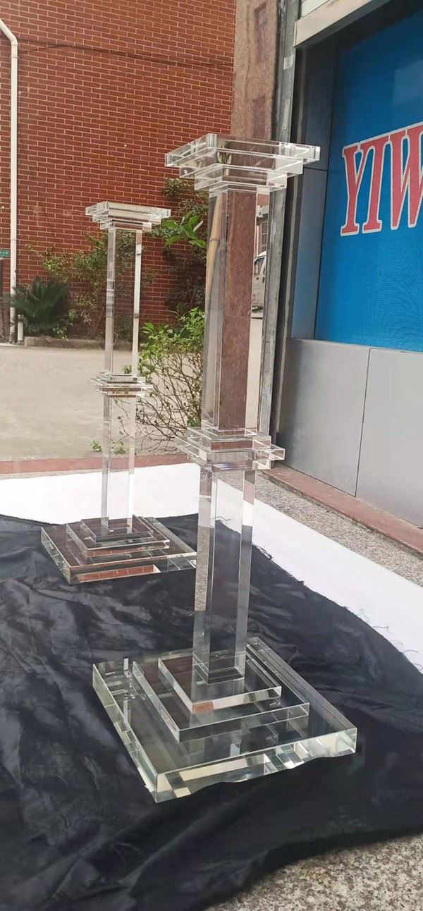 Art Design Glass Pillar Pedestal Crystal Roman Columns For Architecture ...