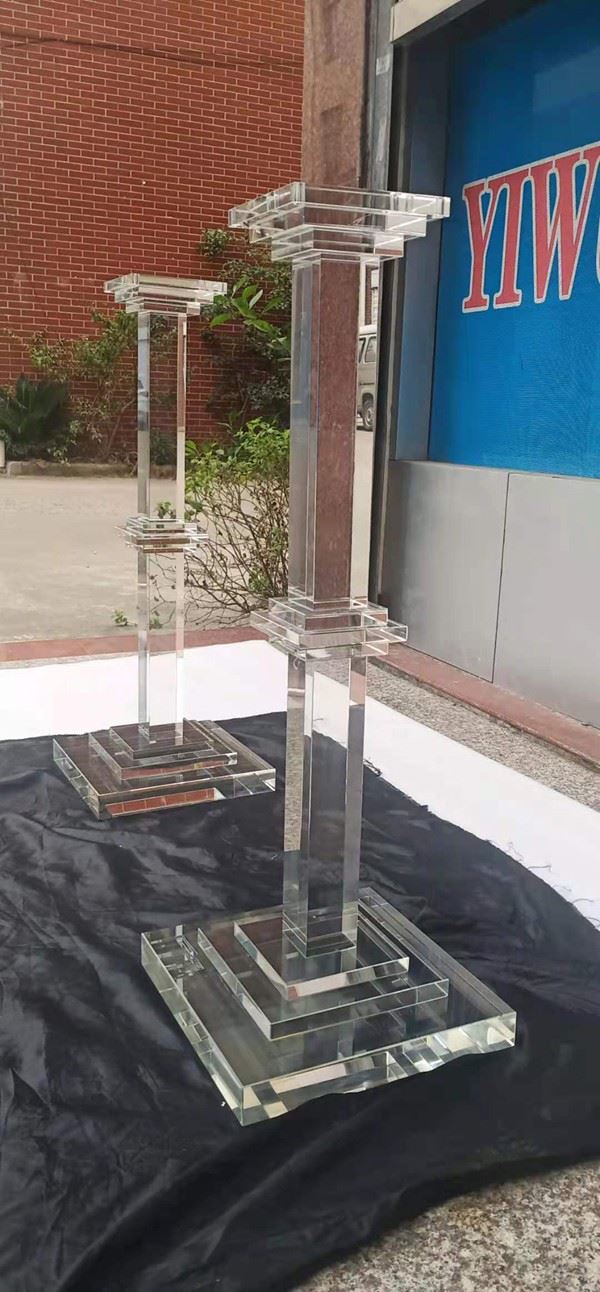Art Design Glass Pillar Pedestal Crystal Roman Columns For Architecture ...