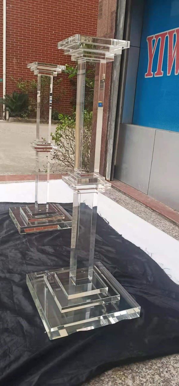 Art Design Glass Pillar Pedestal Crystal Roman Columns For Architecture ...