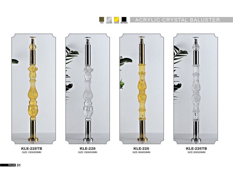 custom design decorative acrylic baluster stair railing