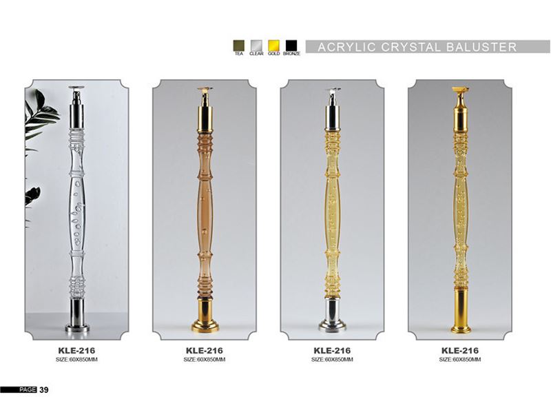 custom design decorative acrylic baluster stair railing