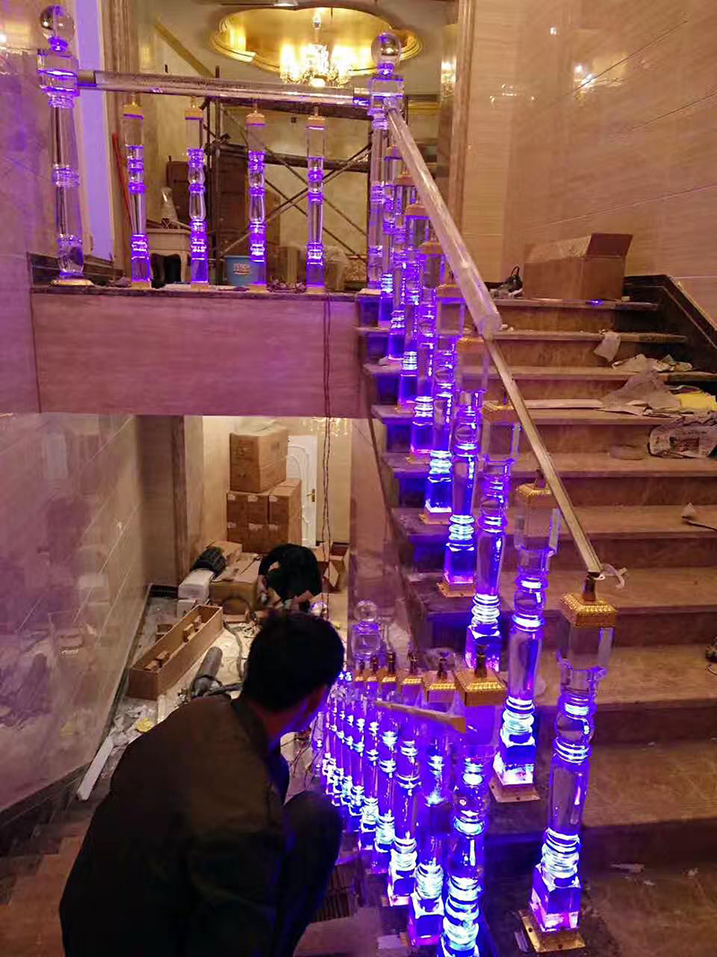 modern design crystal glass pillar railing fencing