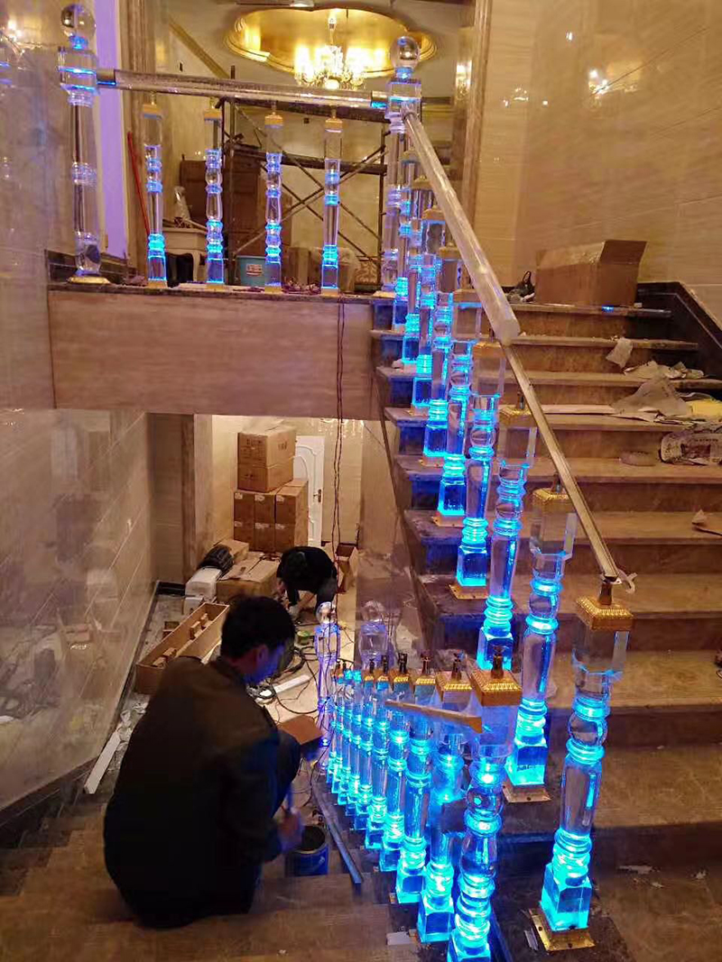 modern design crystal glass pillar railing fencing