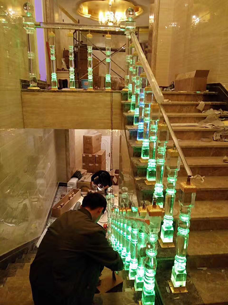 modern design crystal glass pillar railing fencing