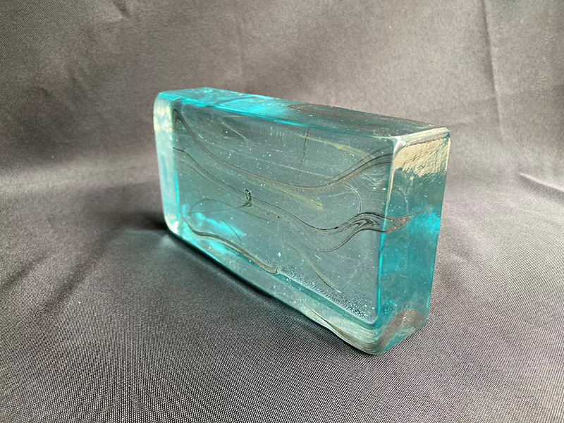 sea blue art decor solid glass blocks for modern architecture interior ...