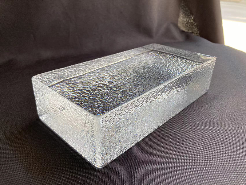 Natural finished Round Corner Orange Peel Pattern Solid Glass Blocks