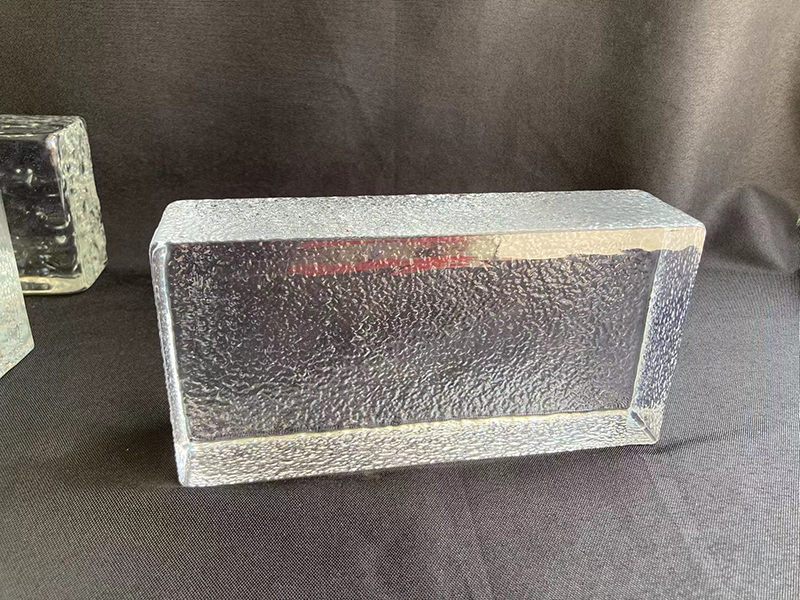 Natural finished Round Corner Orange Peel Pattern Solid Glass Blocks