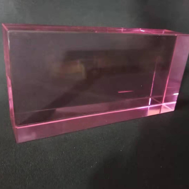 Pink Straight Corner Solid Crystal Bricks For Restaurants Decoration