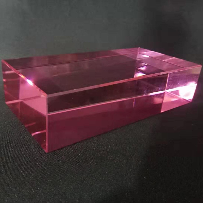 Pink Straight Corner Solid Crystal Bricks For Restaurants Decoration