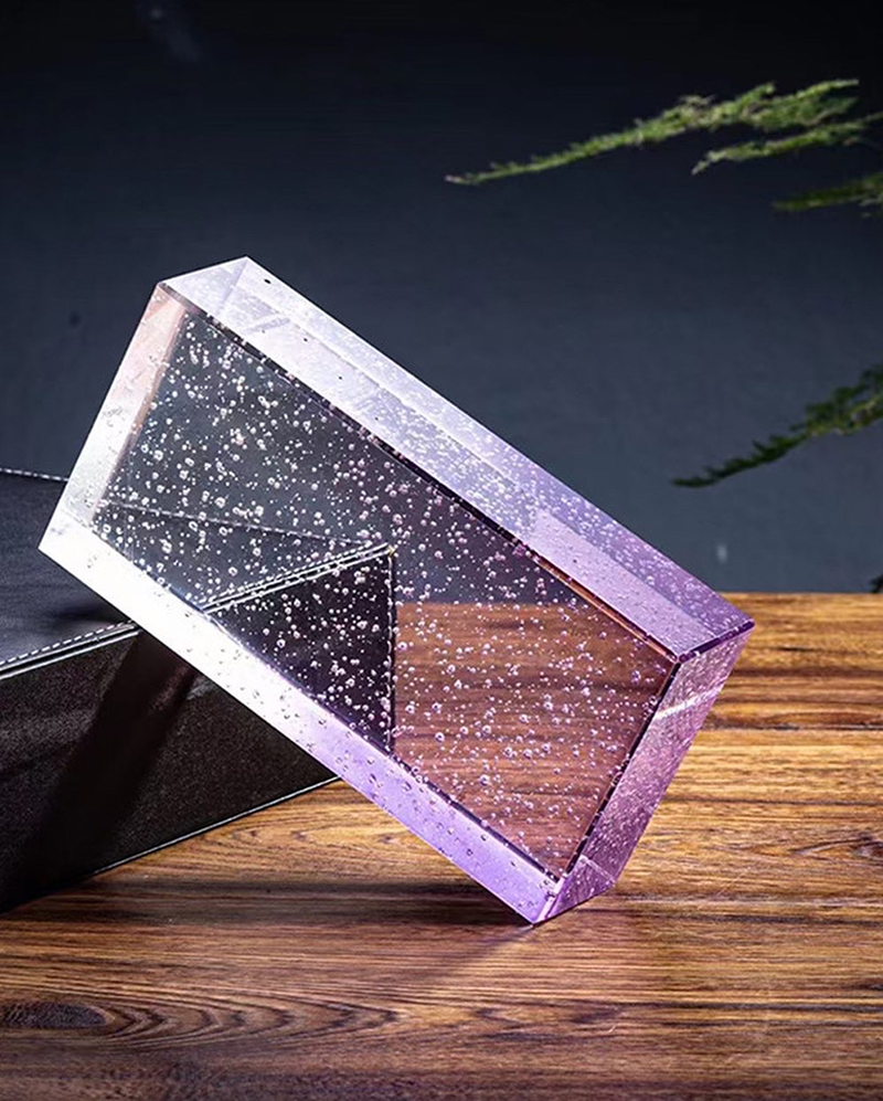 Color Gradients Solid Bubble Glass Bricks For Indoor Decoration