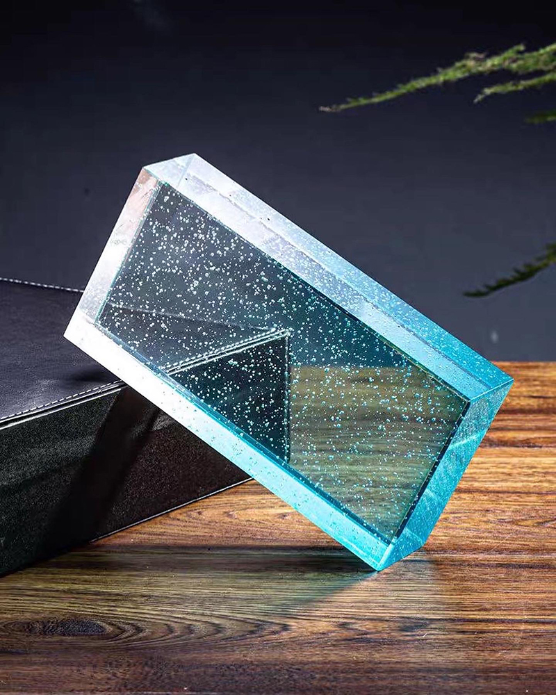 Color Gradients Solid Bubble Glass Bricks For Indoor Decoration