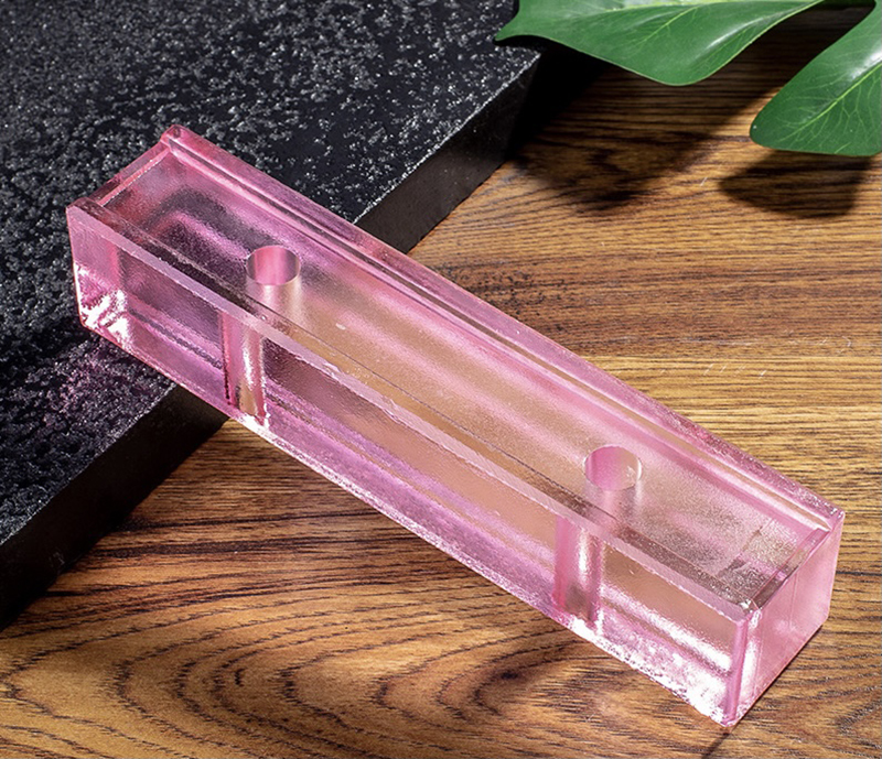 Colorful rectangle glass bricks with two holes