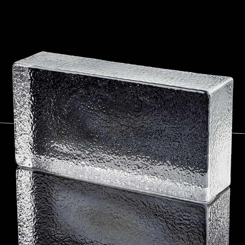 Clear solid glass bricks for exterior fence wall decor design