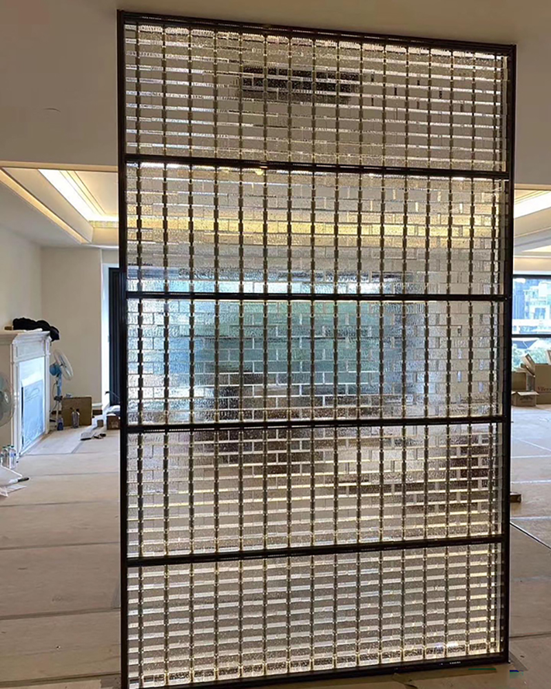 Solid glass briks for house interior wall decor design