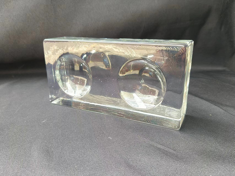 museum natural glass blocks with 2 concave lens holes for modern art ...