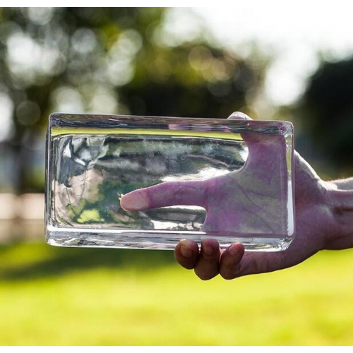Solid glass bricks