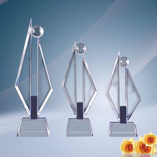 Crystal glass trophy awards